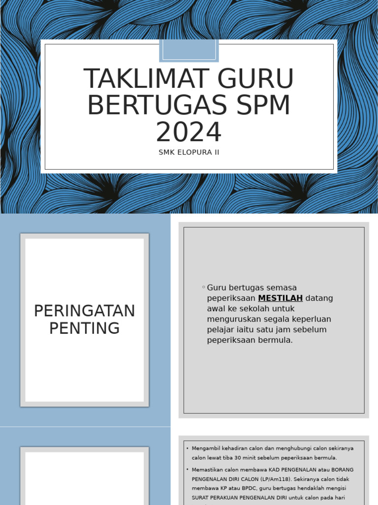 Panduan Tugas Guru SPM 2024 | PDF