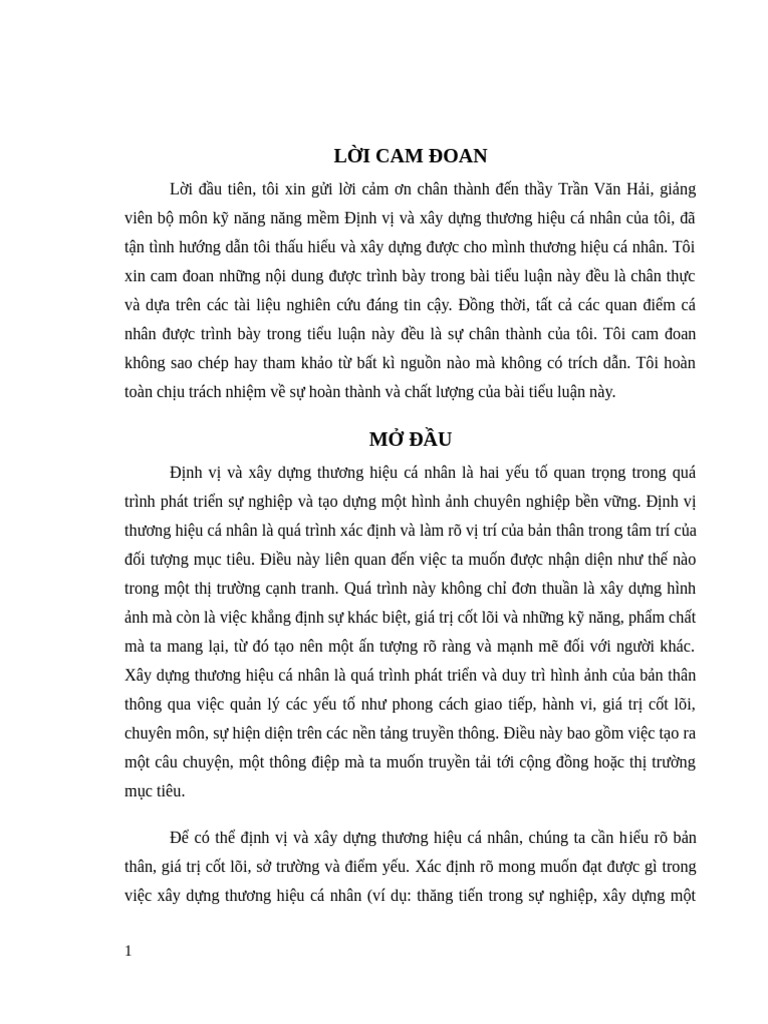 TIỂU LUẬN KNM ĐVVXDTHCN | PDF