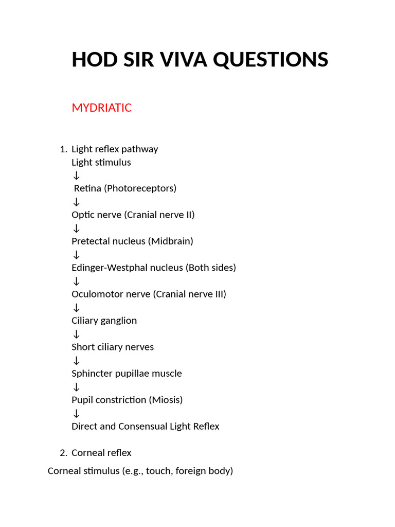 HOD_viva_ques[1]-1 | PDF | Nervous System
