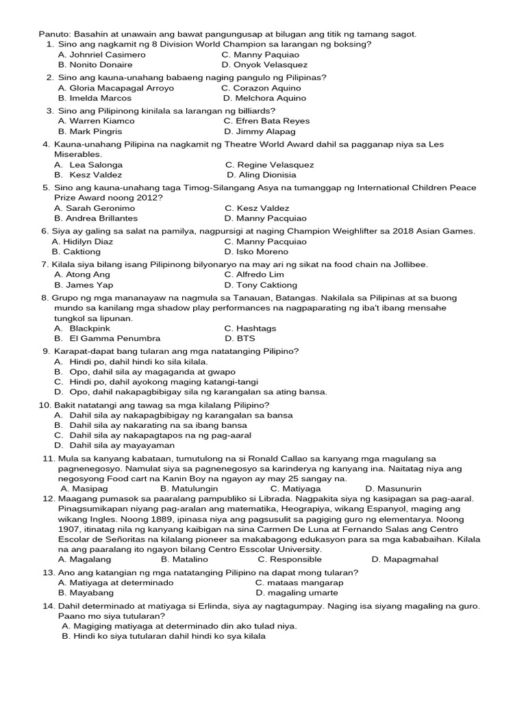 Reviewer Esp 3RD Quarter | PDF