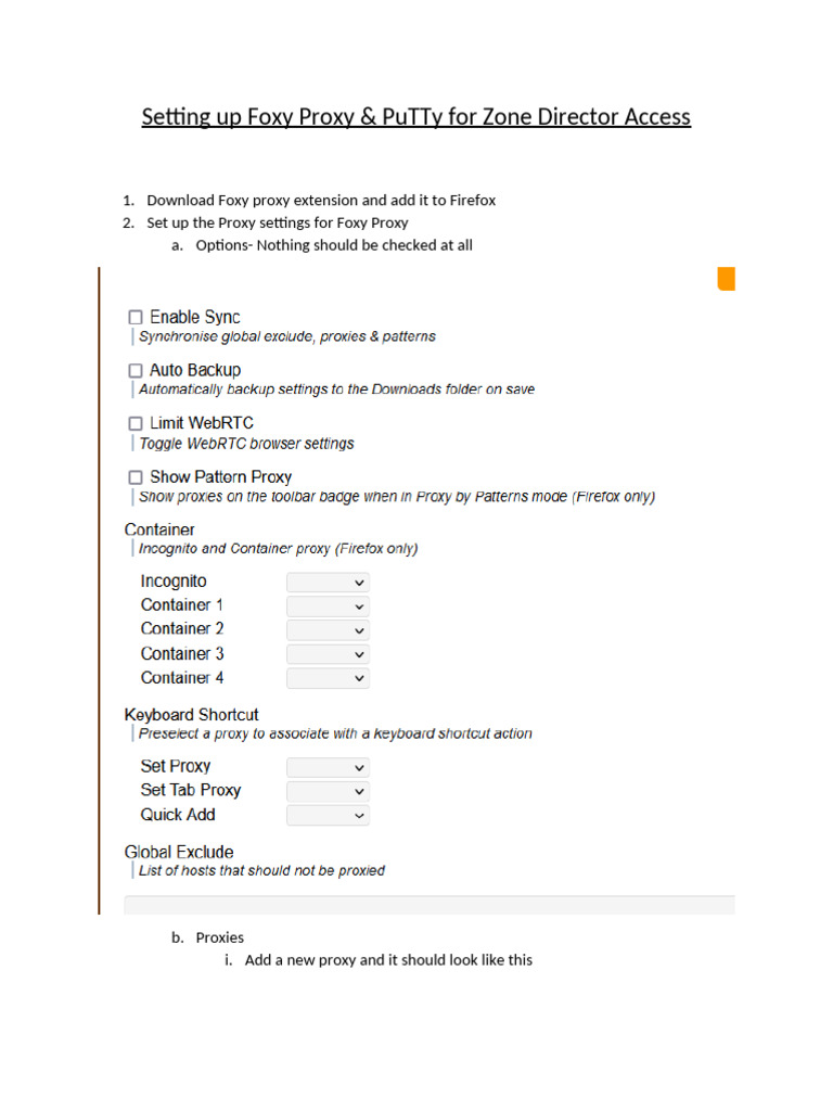 Setting Up Foxy Proxy For Zone Director Access | PDF