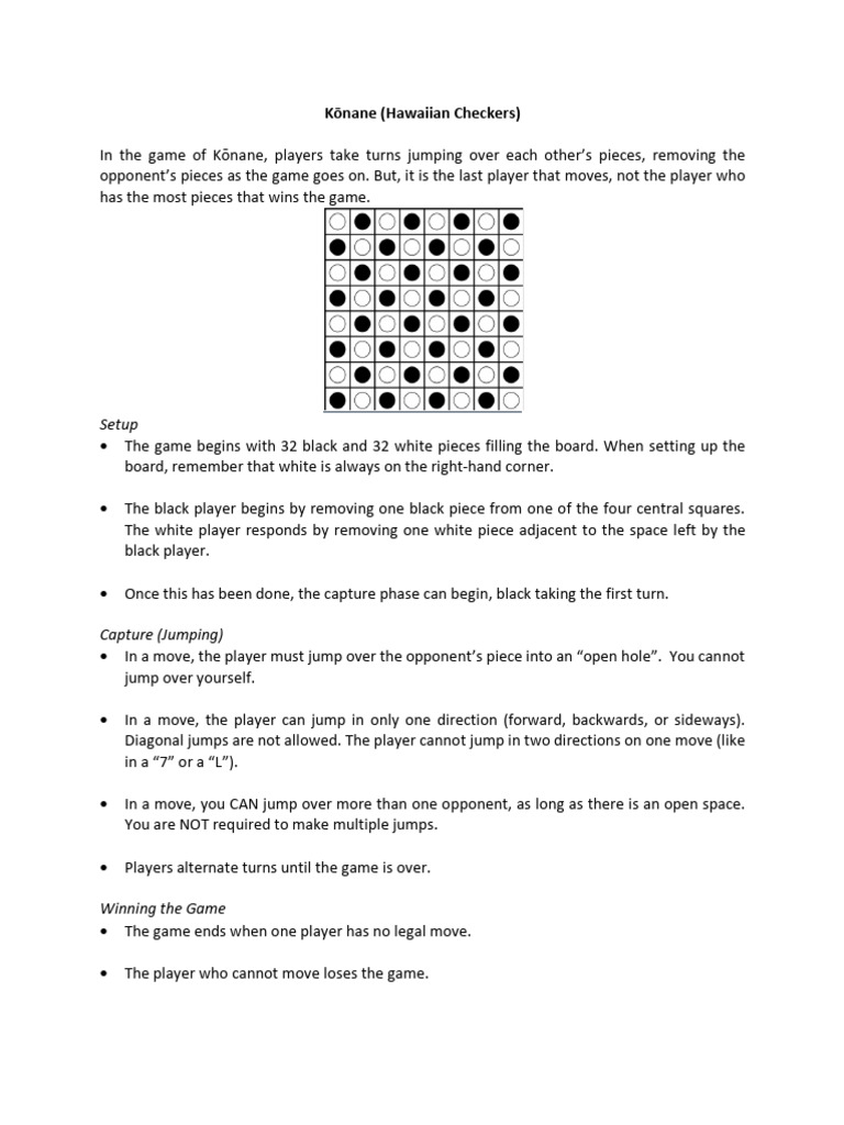 Konane Directions | PDF