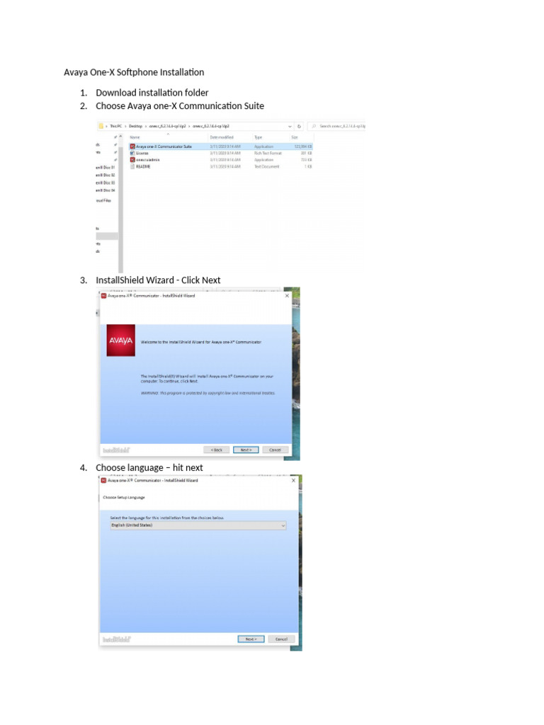 Avaya One-X Softphone Installation 2 | PDF