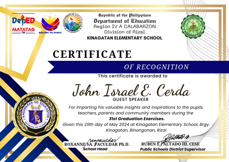 Guest Speaker Recognition Certificate | PDF