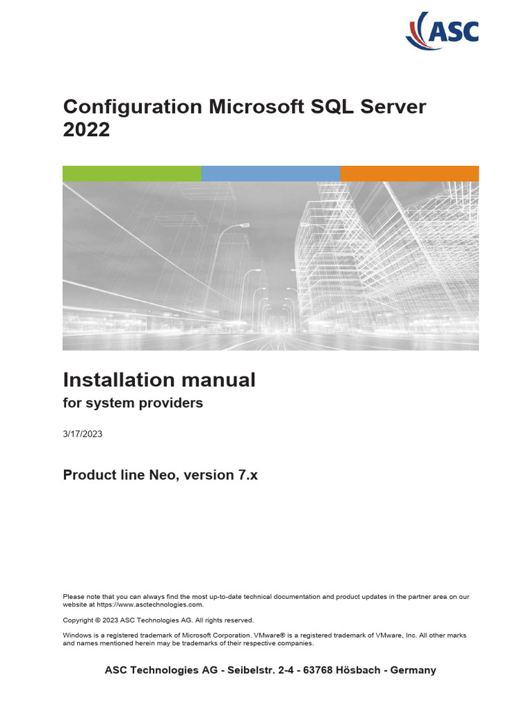 Config MS SQL 2022 SP Us | PDF | Microsoft Sql Server | Databases