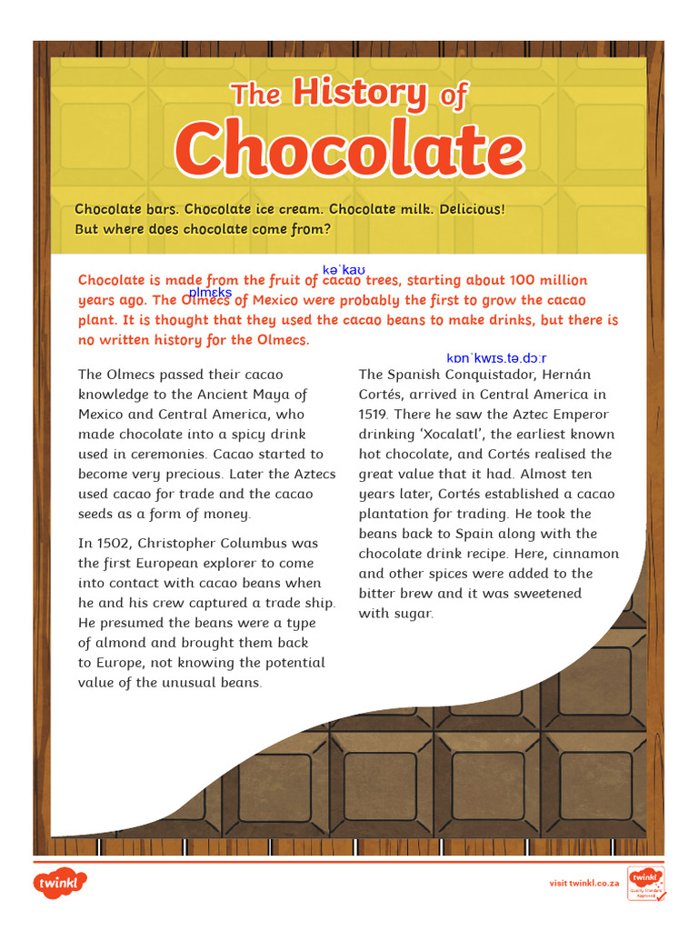 History of Food Comprehension (Print) | PDF | Pizza | Chocolate