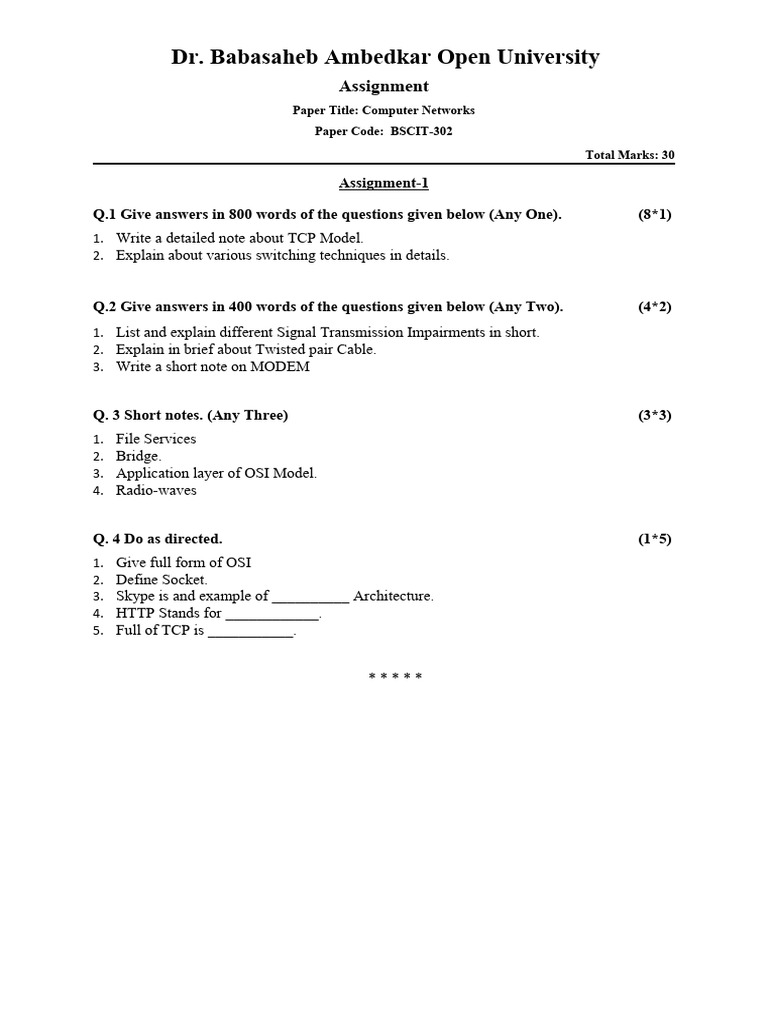 BSCIT-302_Assignments-set2[1] | PDF