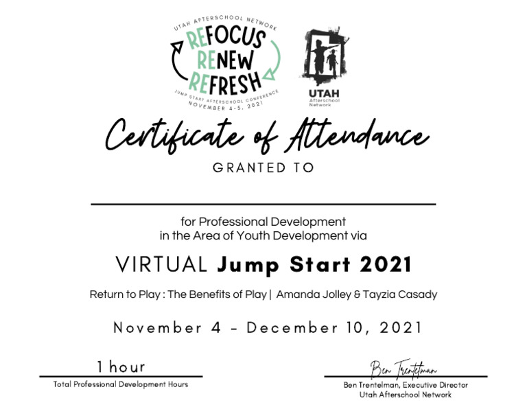 Youth Development Certificate | PDF