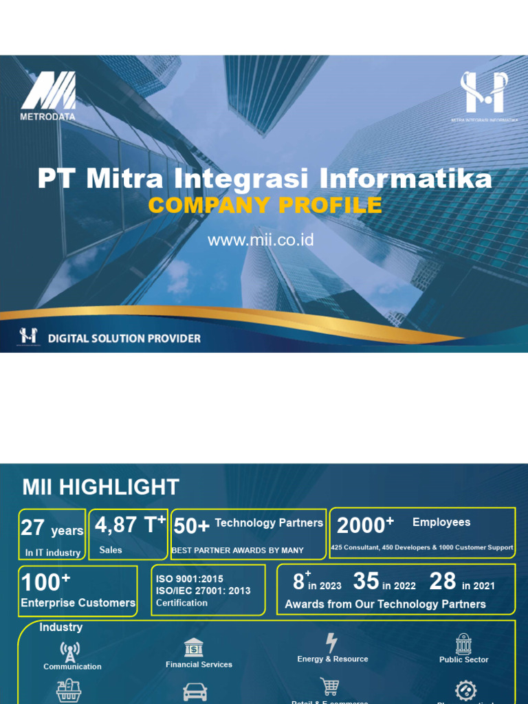 Company Profile MII 2023 | PDF | Service Oriented Architecture | Cloud Computing