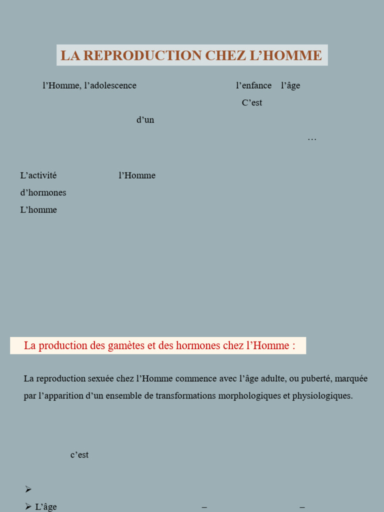Reproduction humaine chez l'Homme | PDF | Cycle menstruel | Utérus