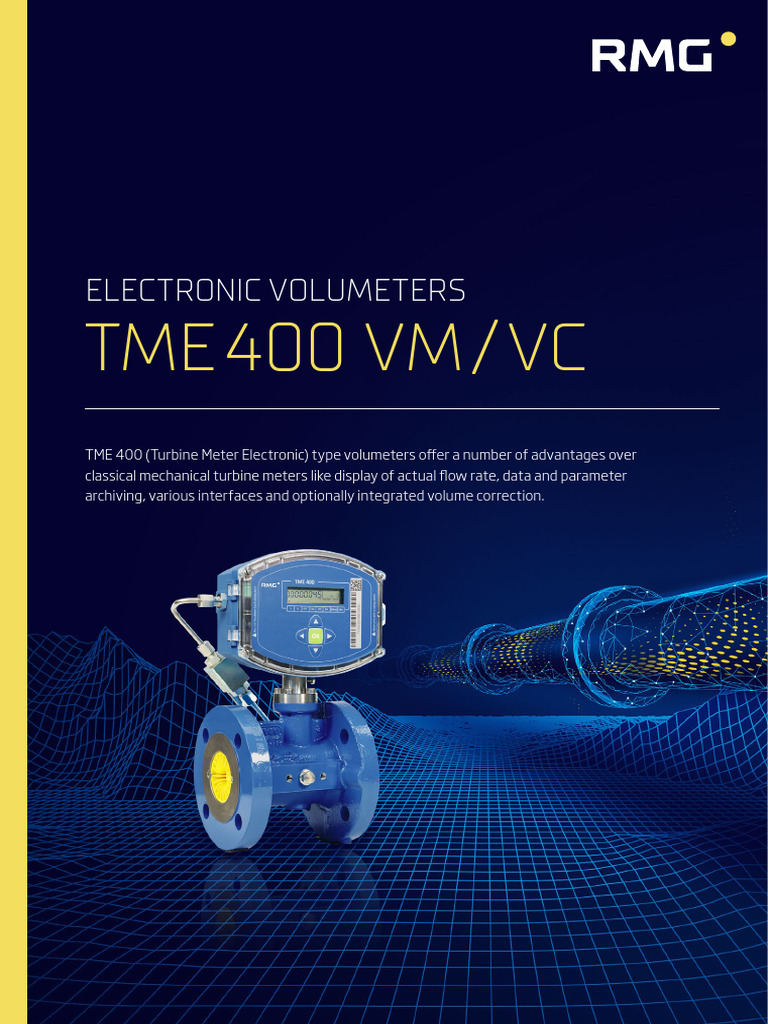 TME 400 Volumeters: Features & Specs | PDF | Flow Measurement | Turbine