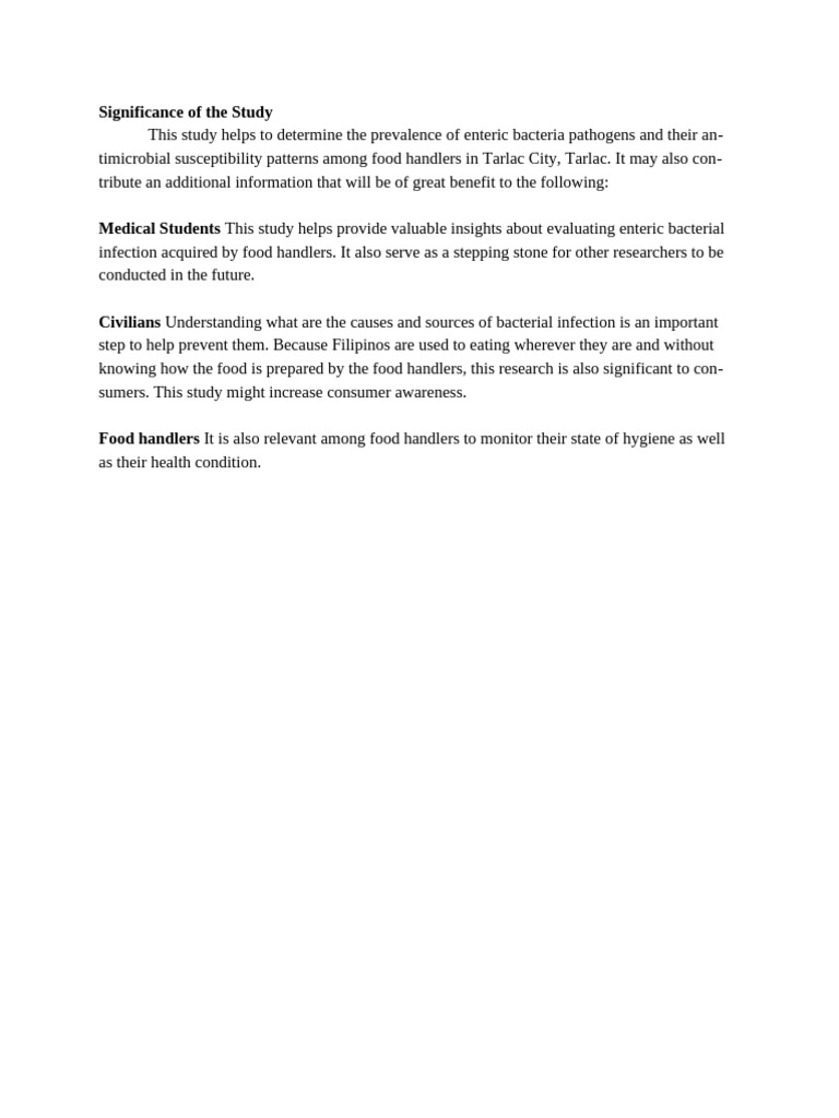 Significance of the Study | PDF