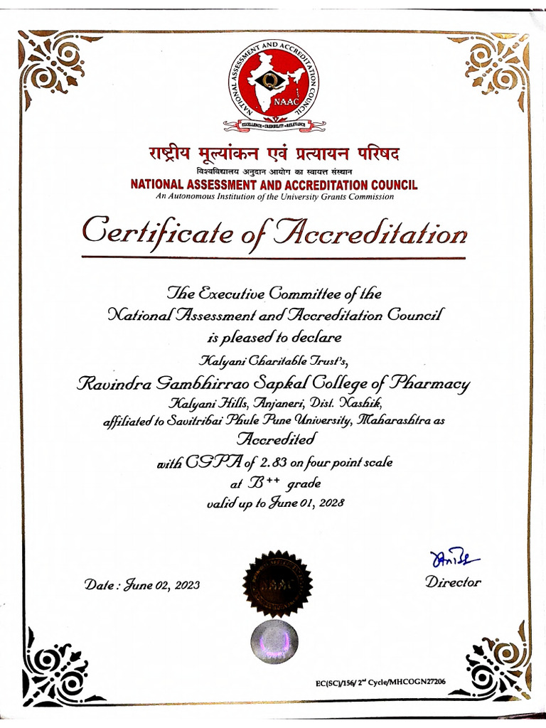 NAAC Certificate 2nd Cycle - Compressed | PDF