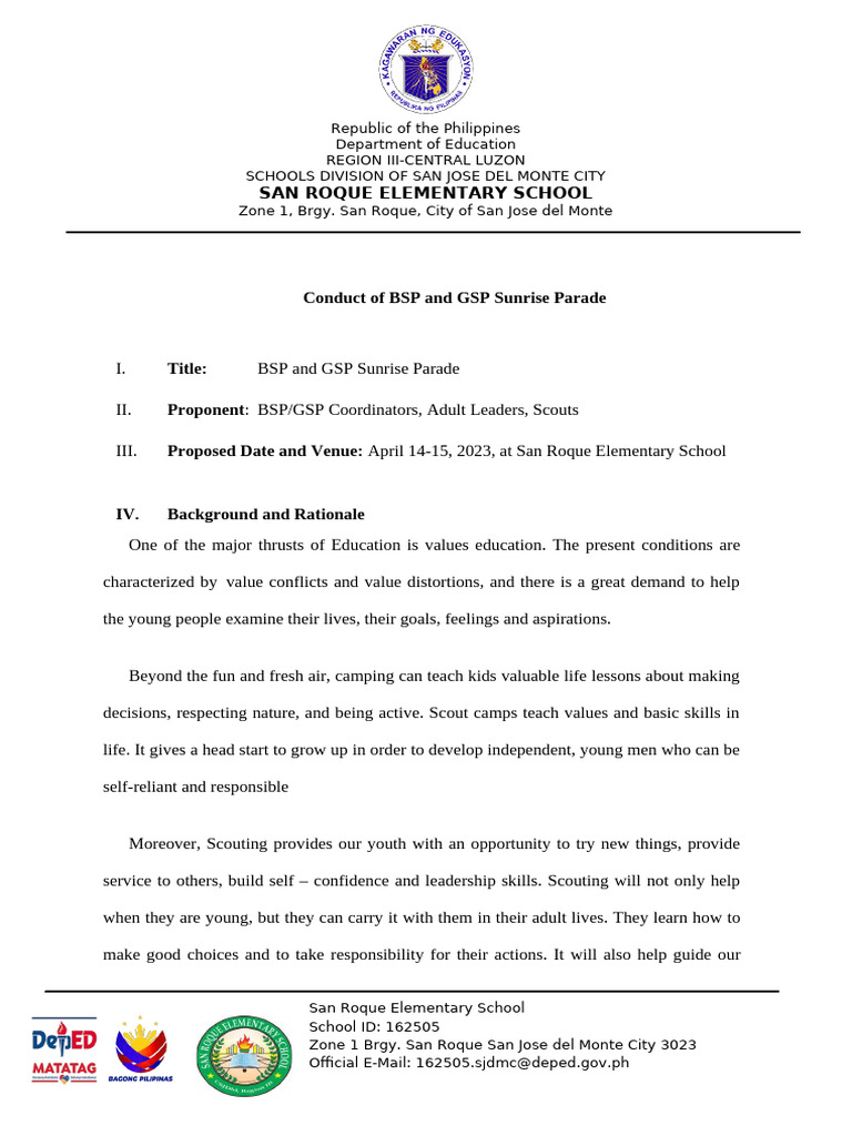 BSP and GSP Sunrise Parade 2023 | PDF