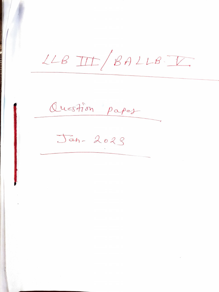 LLB 3 RD Year Question Papers | PDF