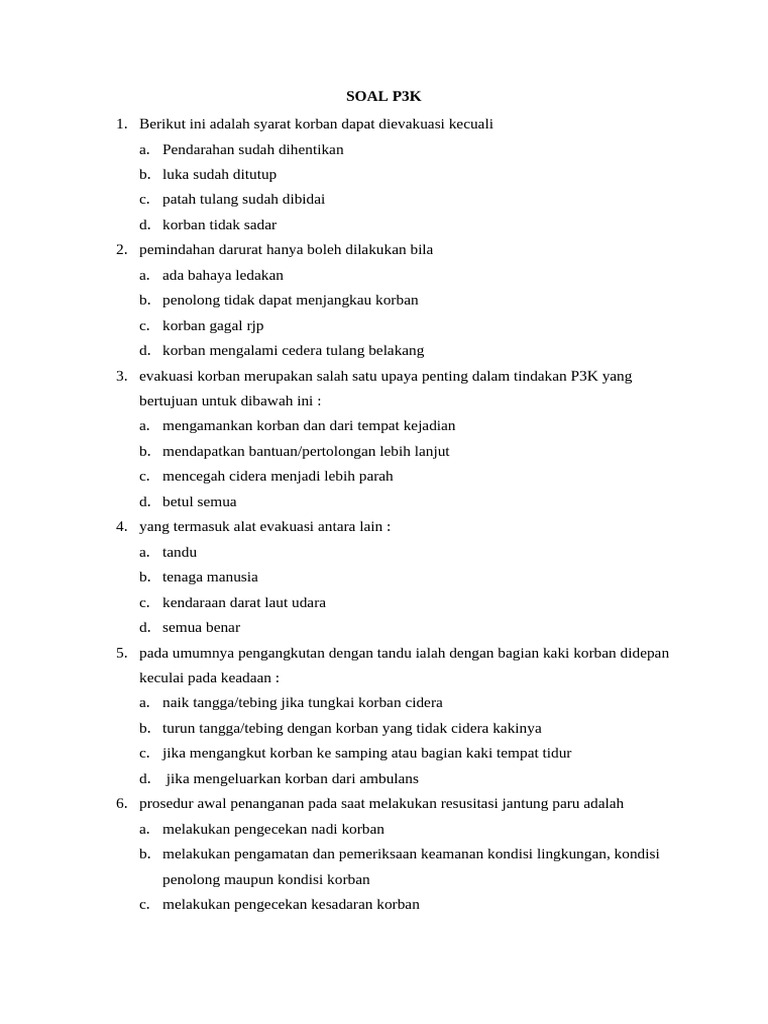 Latihan Soal (Kisi-Kisi P3K) | PDF