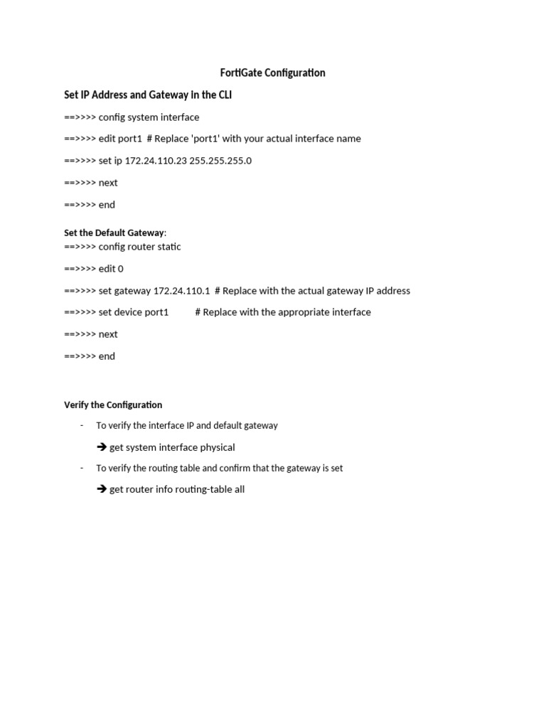 FortiGate Configuration | PDF