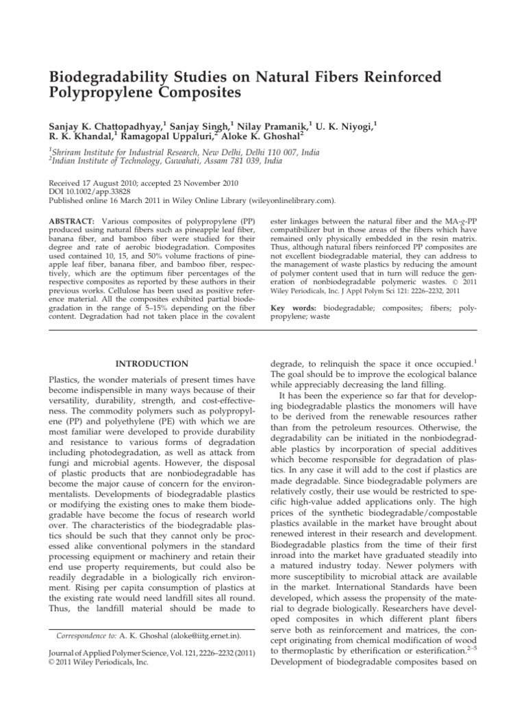 Biodegrad of PP1 | PDF | Biodegradation | Composite Material