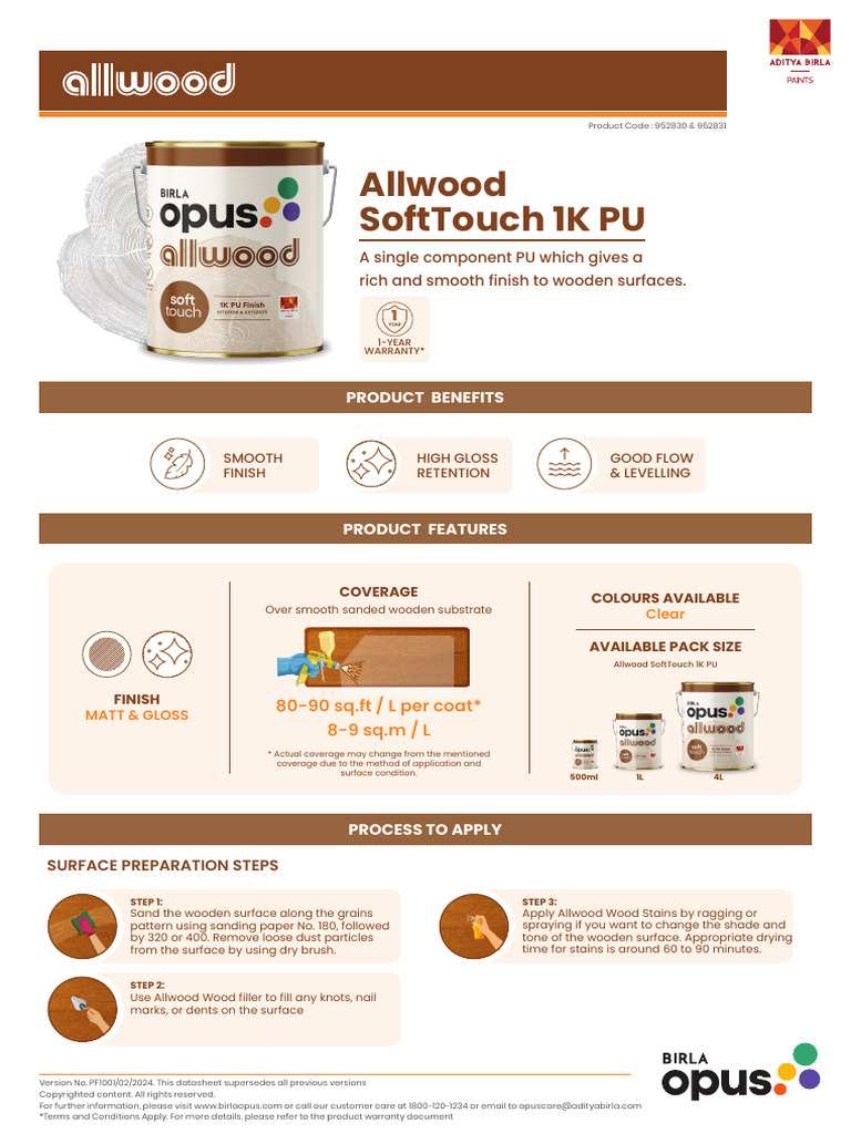 Allwood Softtouch Information Sheet | PDF | Paint | Varnish