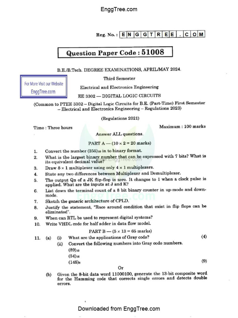 EE3302 Important Questions Guide | PDF