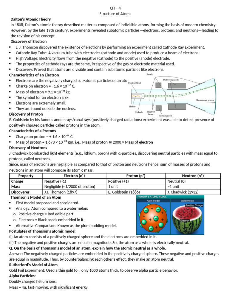 Structure of atoms | PDF | Atomic Nucleus | Isotope
