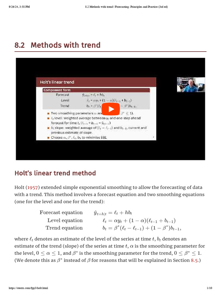 8.2 Methods With Trend - Forecasting - Principles and Practice (3rd Ed) | PDF | Forecasting ...
