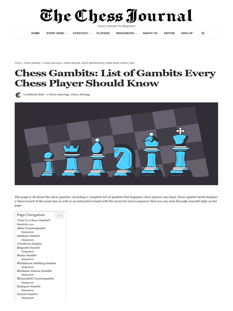 Chess Gambits - List of Gambits Every Chess Player Should Know | PDF ...