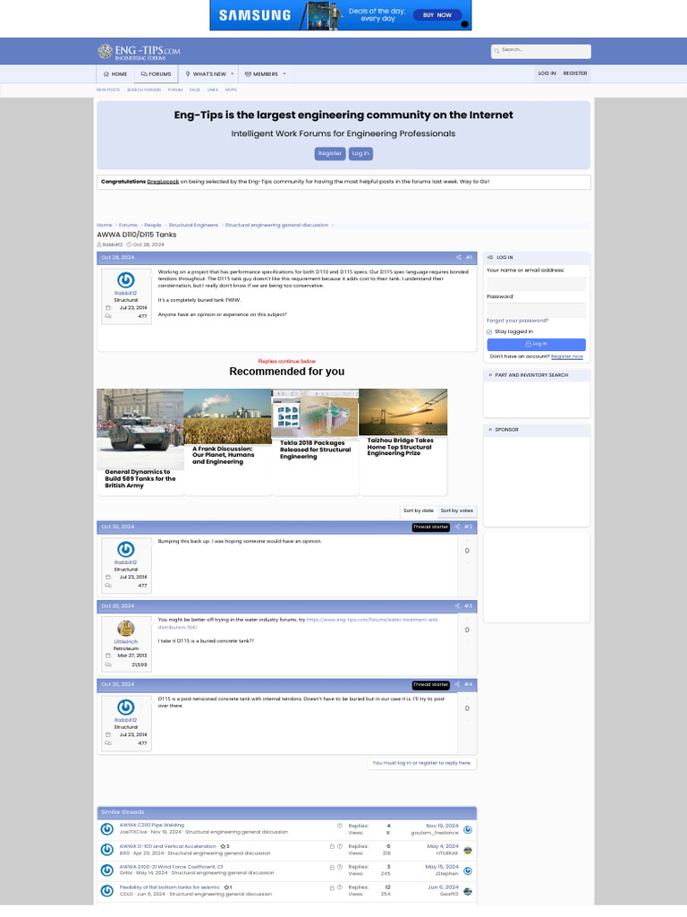 Awwa d110 - d115 Tanks - Structural Engineering General Discussion ...
