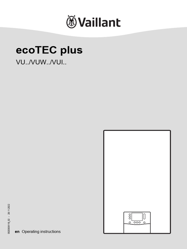 ecoTEC Plus Operating Instructions | PDF | Water Heating | Valve