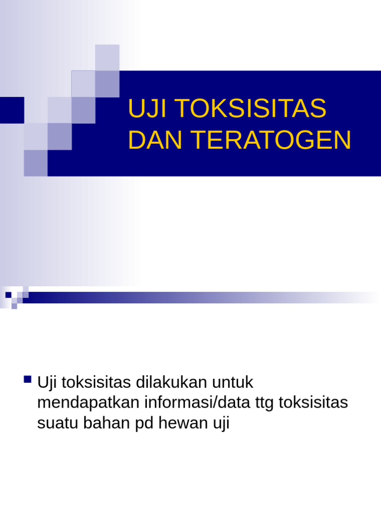 MATERI 12 13 UJI TOKSIK Dan Teratogen | PDF