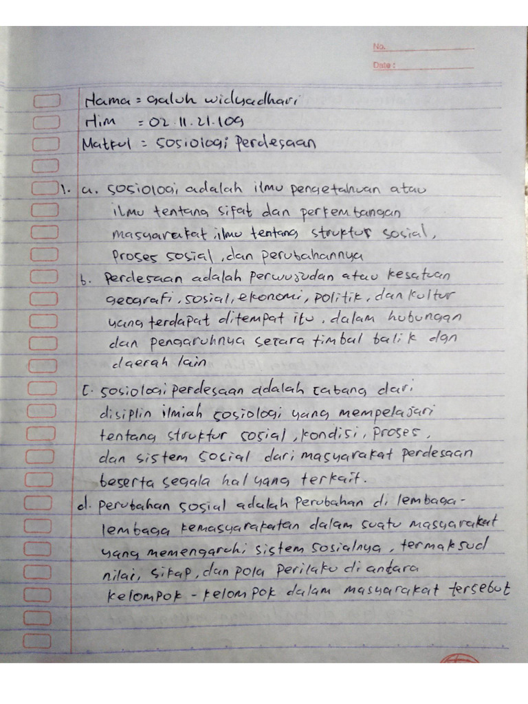 12 - Galuh Widyadhari - Sosiologi Perdesaan - 1D TMP | PDF