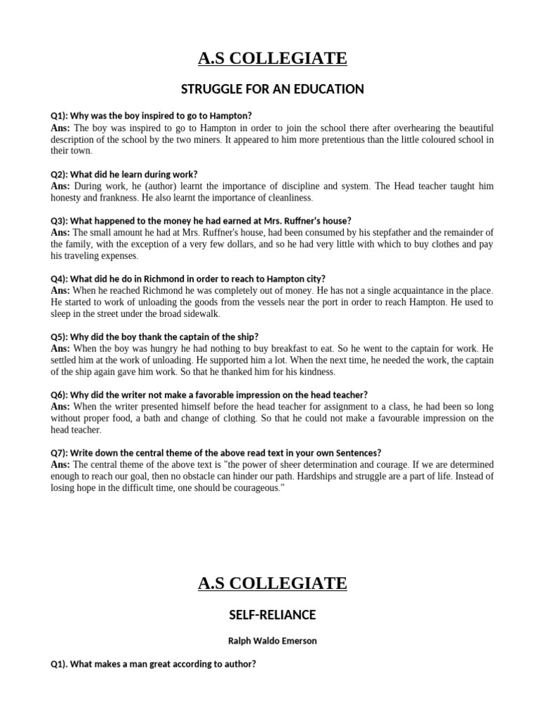 Struggle for an Education | PDF