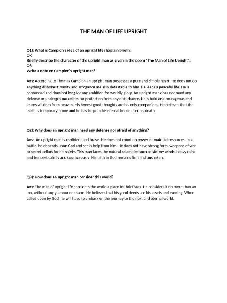 Understanding the Upright Man in Campion | PDF