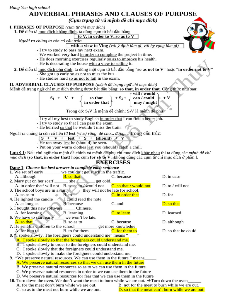 Thuy-Adverbial Clauses of Purpose | PDF