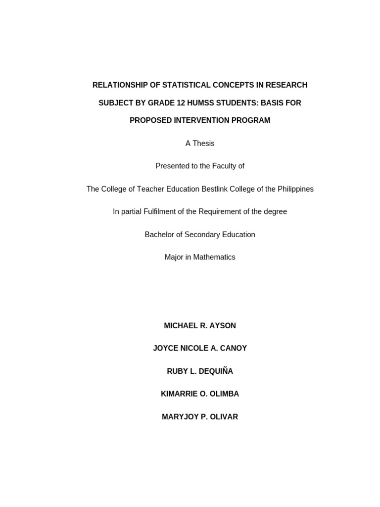 thesis chap 1 2 | PDF | Statistics | Sampling (Statistics)