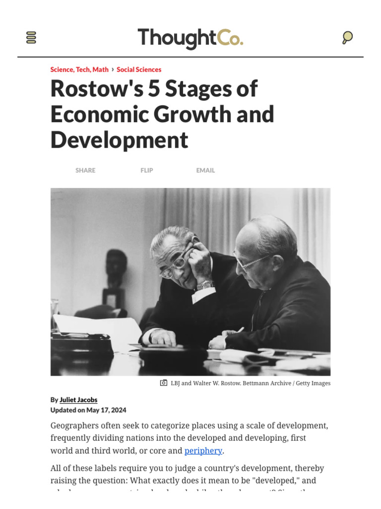 Rostow's Stages of Economic Growth and Development | PDF | Capitalism ...