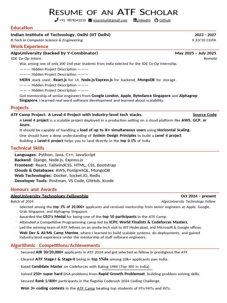 ATF Scholar Resume Overview | PDF | Information Technology | Computer ...