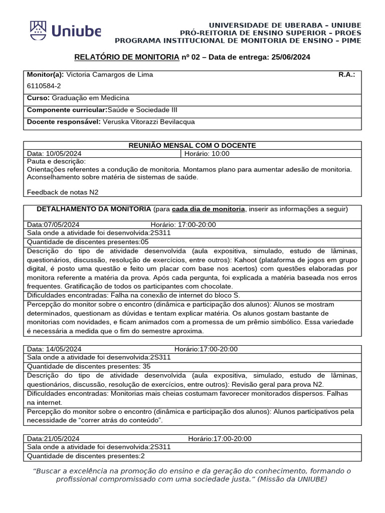 Modelo_de_relatorio | PDF