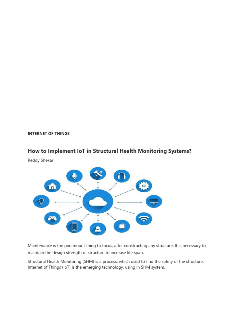 Structural health monitoring in iOT | PDF | Internet Of Things | Arduino