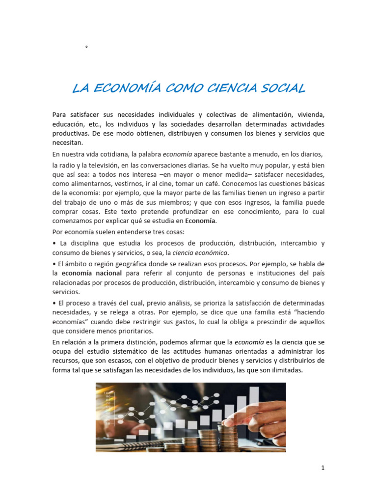 El Concepto de Economía | PDF | Ciencias económicas | Bienes