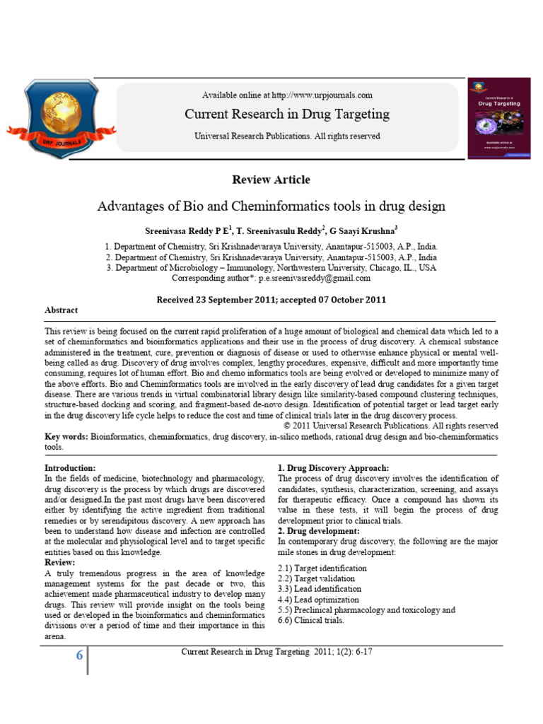 Bioinformatics in Drug Discovery | PDF | Sequence Alignment | Bioinformatics