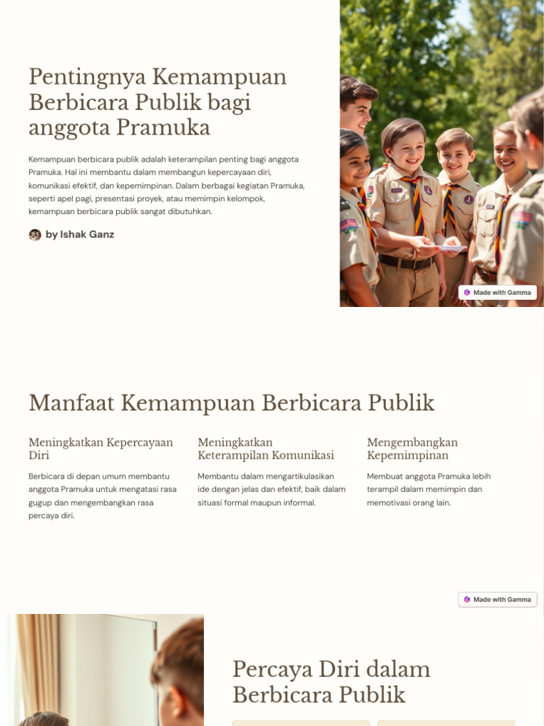 Pentingnya Kemampuan Berbicara Publik Bagi Anggota Pramuka | PDF