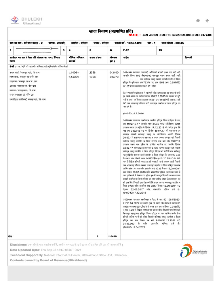 Bhulekh Uk Gov in | PDF