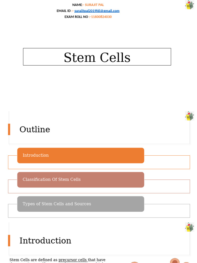 Stem-Cells-Ppt Surajit Pal | PDF | Cell Potency | Stem Cell