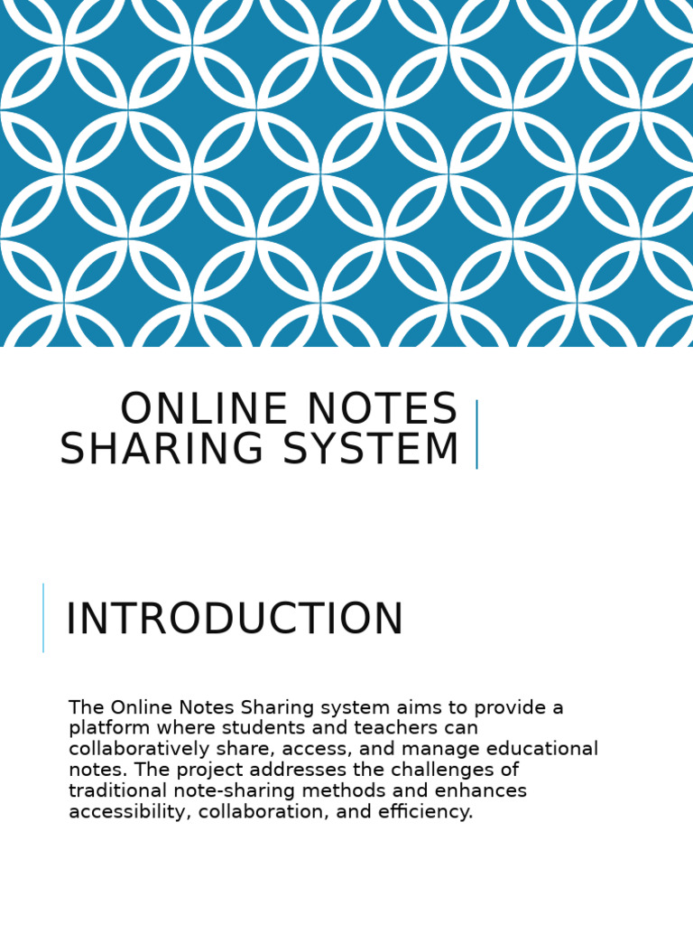 Online Notes Sharing Presentation | PDF