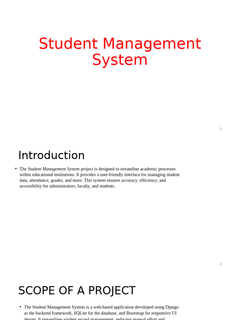 Student Management System | PDF