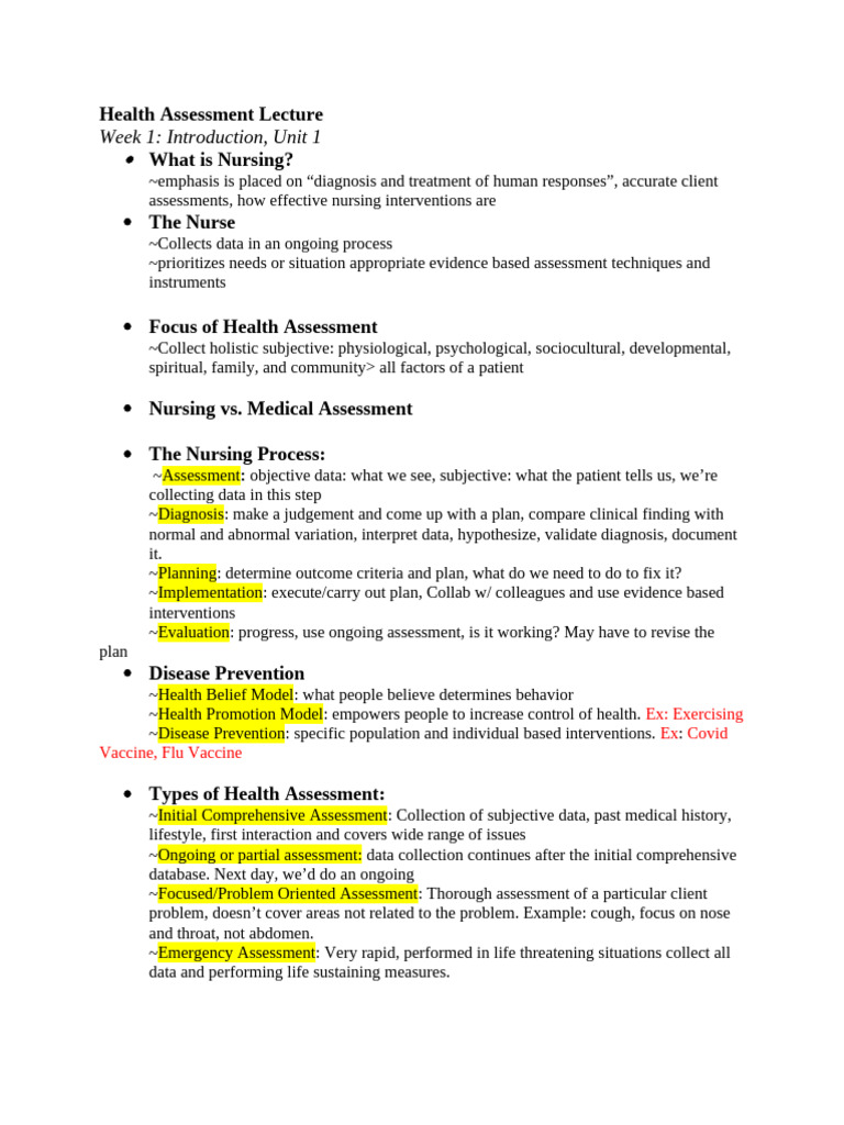 Phases of Health Assessment Interviews | PDF | Medical Diagnosis | Pain