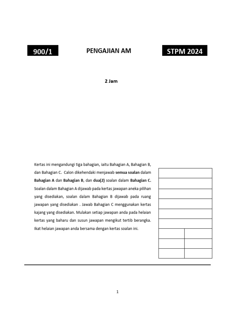SMKTKB SOALAN DAN SKEMA PERCUBAAN SEM 1 2024 | PDF