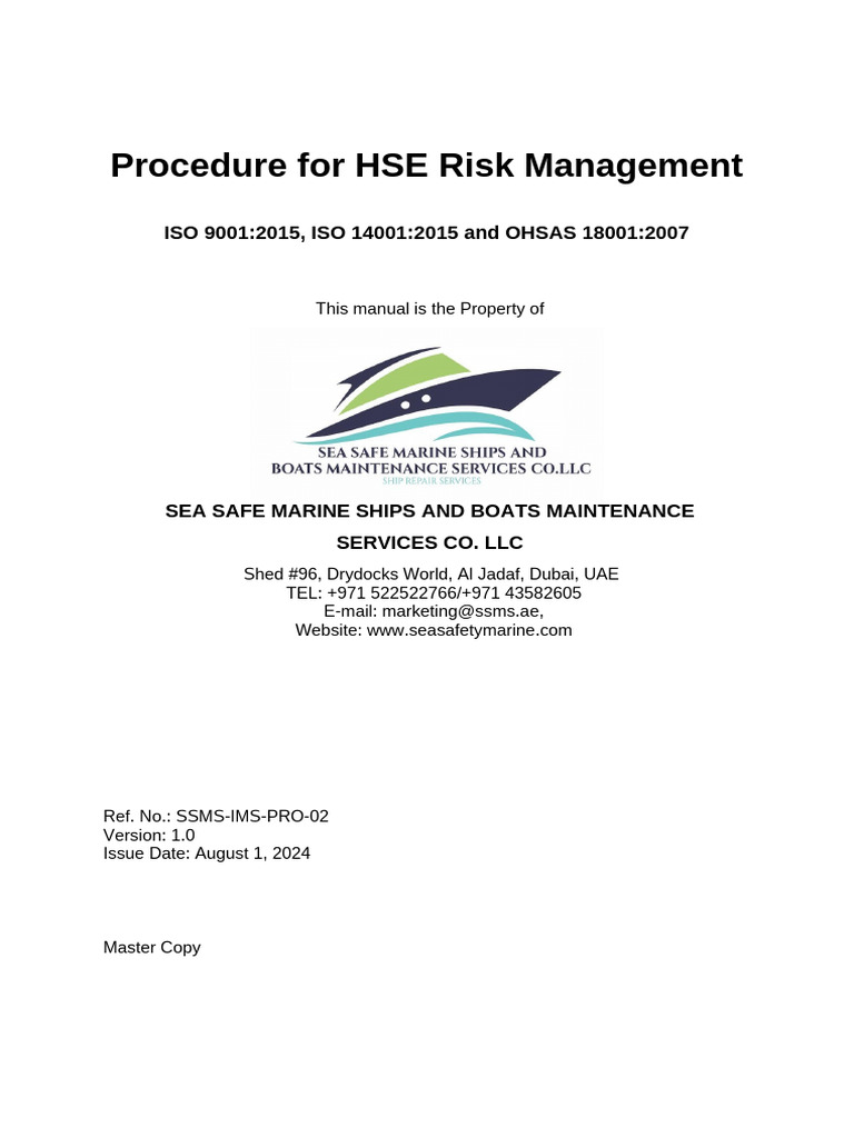 2 - Procedure For HSE Risk Management | PDF | Risk | Hazards
