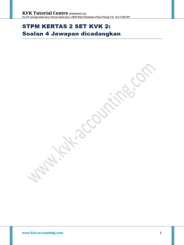 STPM K2 Set KVK 2 Soalan 4 Jawapan | PDF